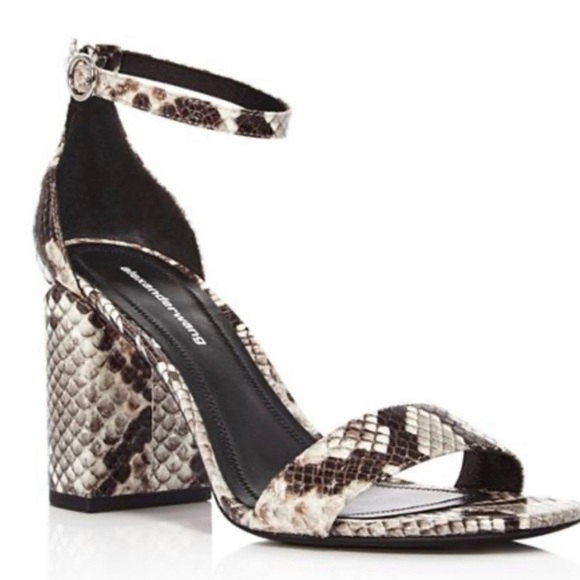 Alexander Wang | Shoes | Authentic Alexander Wang Abby Snake Print Block Heel Ankle Strap ...